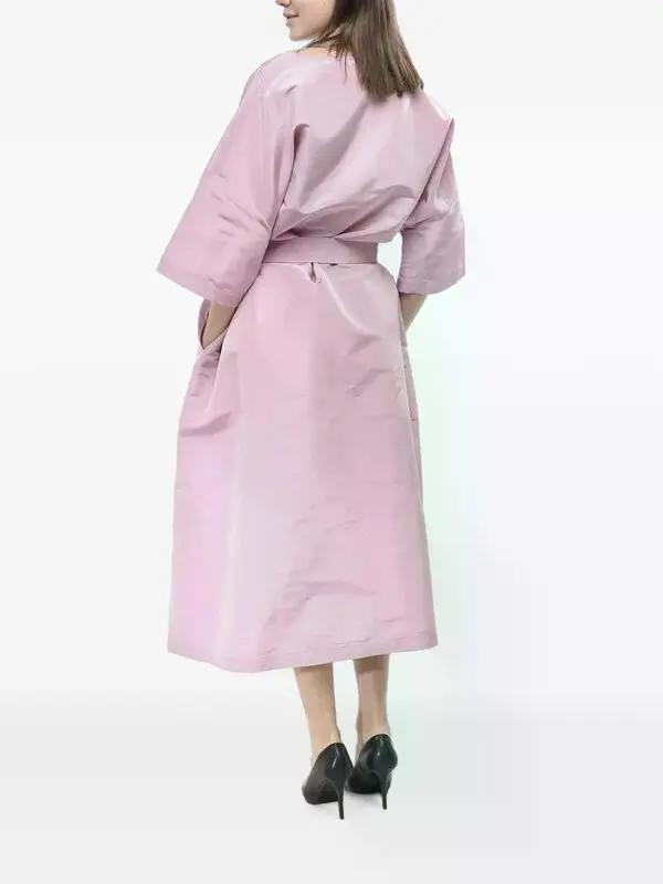 SUPER BLOND Midi Belted Silk-organza Kaftan