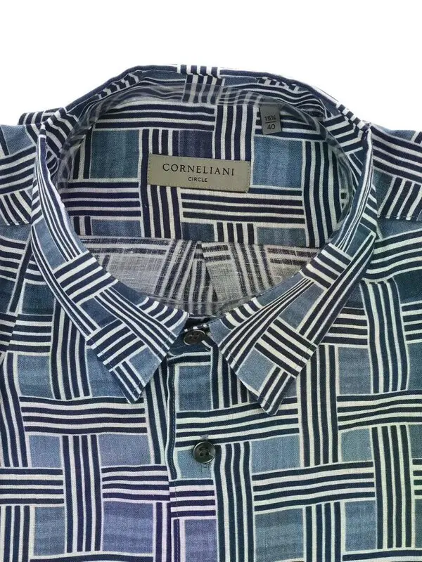 Corneliani Circle Basketweave-pattern Shirt