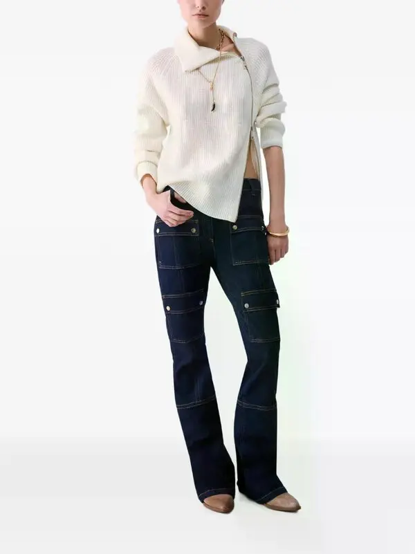 Liu Jo Wool Blend Asymmetrical Zip Sweater