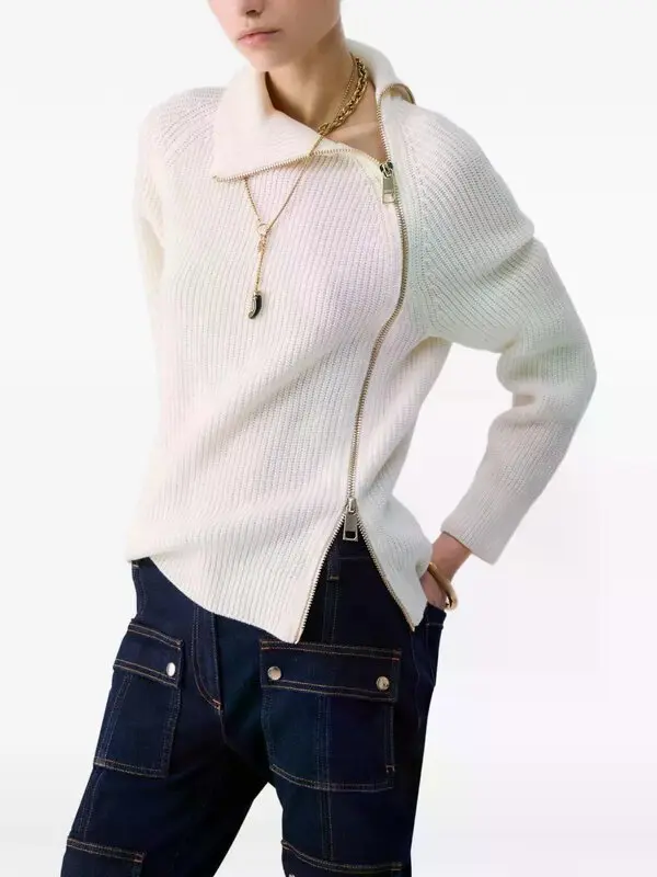 Liu Jo Wool Blend Asymmetrical Zip Sweater