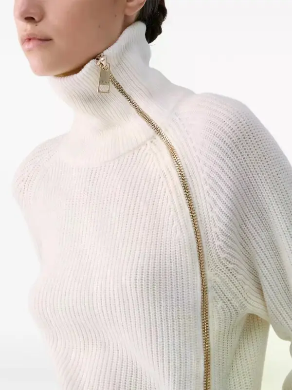 Liu Jo Wool Blend Asymmetrical Zip Sweater