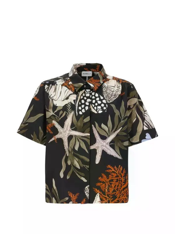 Marella Short-sleeve Printed Shirt - Black