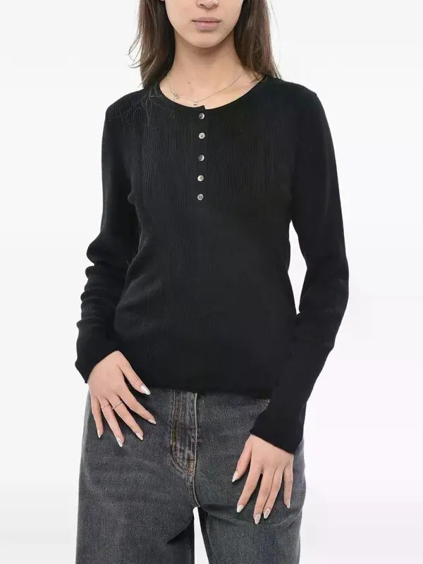 DUNST Ribbed-knit Long-sleeve Sweater
