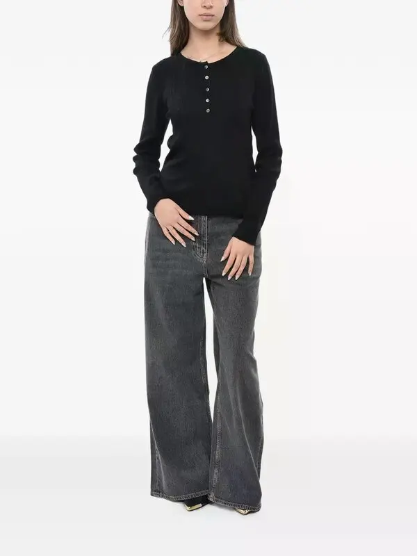 DUNST Ribbed-knit Long-sleeve Sweater