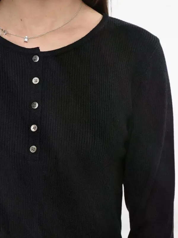 DUNST Ribbed-knit Long-sleeve Sweater