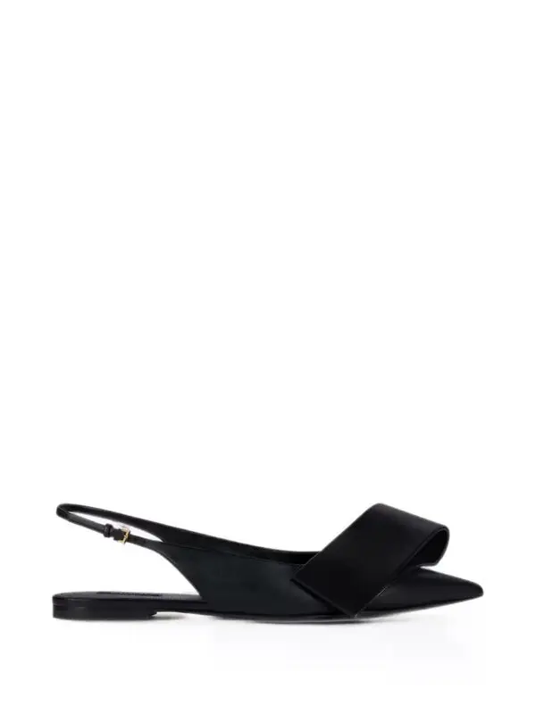 Givenchy Twisted-ribbon Flat Slingbacks In Leather