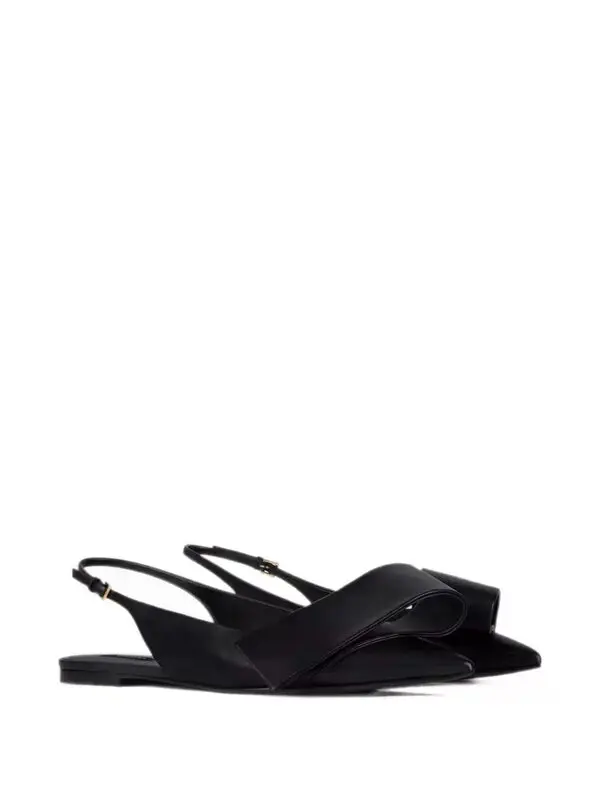 Givenchy Twisted-ribbon Flat Slingbacks In Leather
