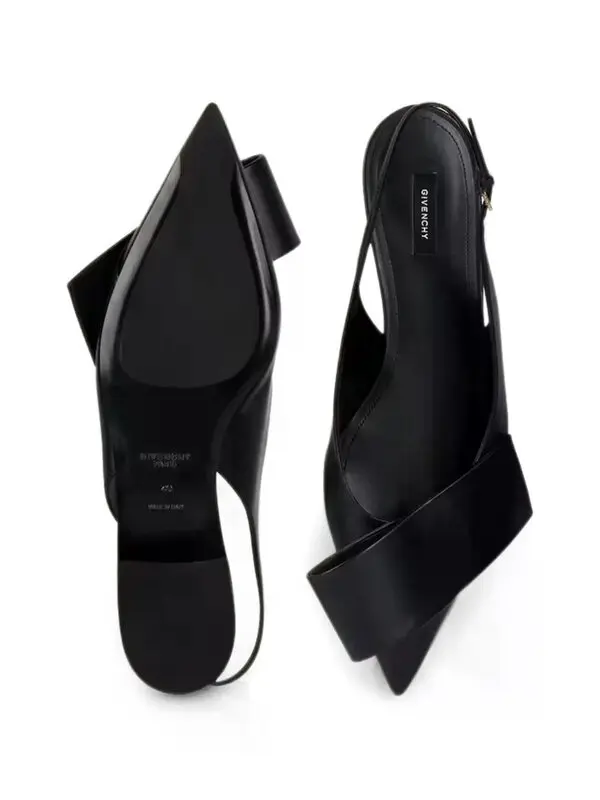 Givenchy Twisted-ribbon Flat Slingbacks In Leather