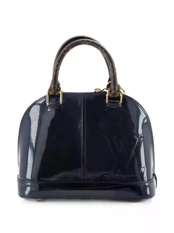 LOUIS VUITTON Alma Handbag Vernis Monogram Canvas Bb Satchel - Blue