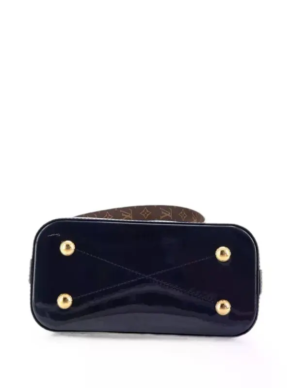 LOUIS VUITTON Alma Handbag Vernis Monogram Canvas Bb Satchel - Blue