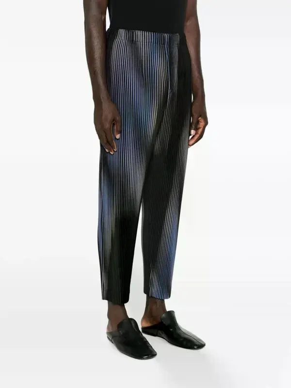 Issey Miyake Plissé Effect Printed Trousers