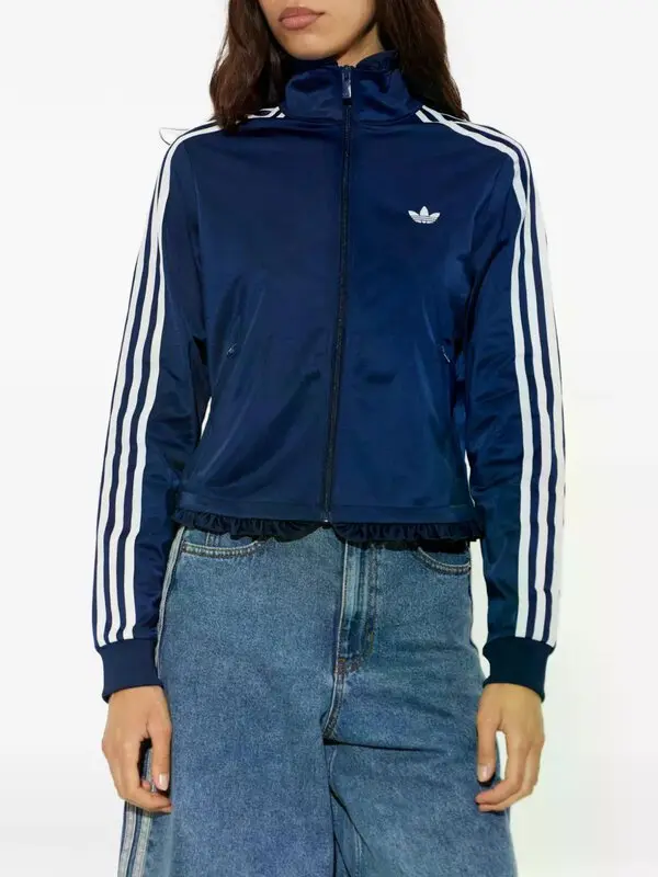 Adidas Ruffle-trimmed Zip-up Sweatshirt