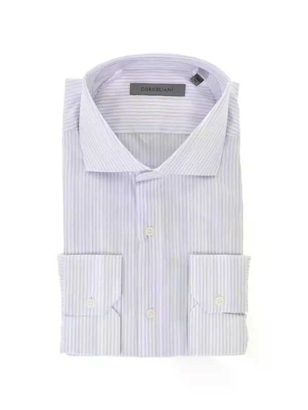 Corneliani Striped Cotton Shirt - Purple