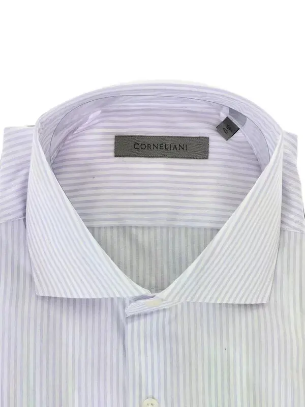 Corneliani Striped Cotton Shirt - Purple