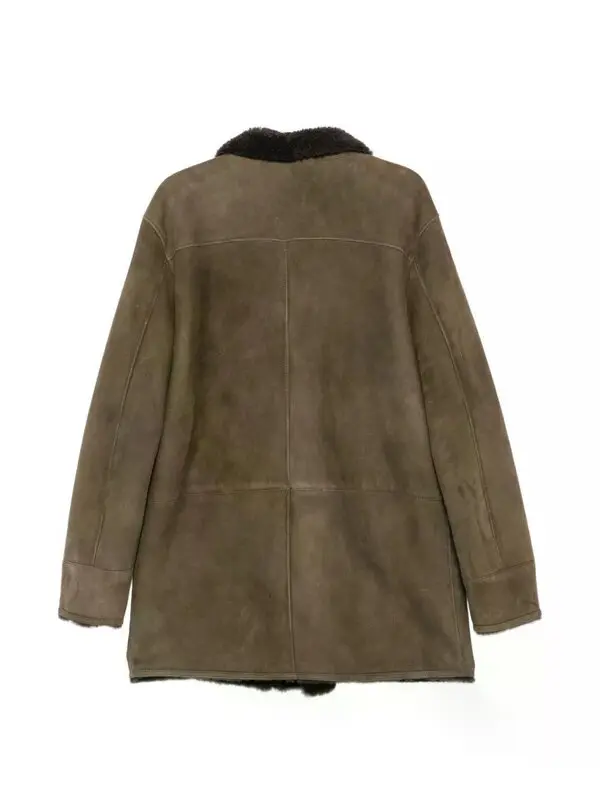 MANZONI 24 Shearling-collar Button-up Coat