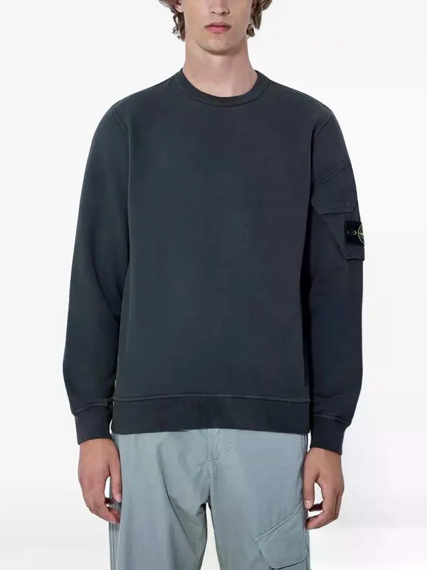 Stone Island Sleeve-pocket Ribbed-trim Sweatshirt - Grey