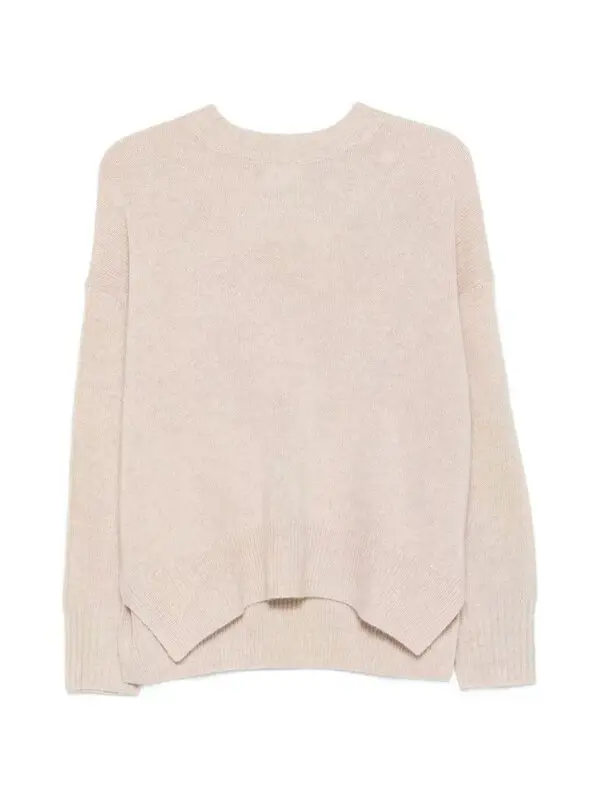 ALLUDE Ribbed-knit Crew Neck Sweater - Neutrals