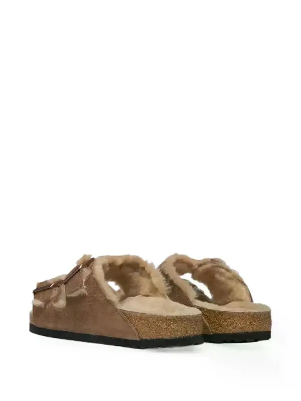 BIRKENSTOCK Arizona Shearling-lined Buckle-fastening Sandals - Brown
