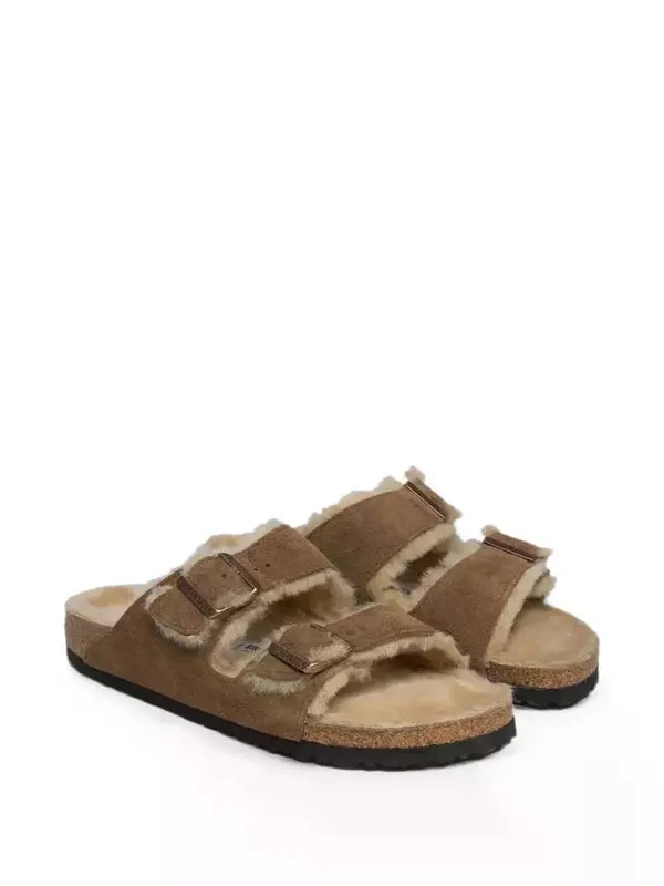BIRKENSTOCK Arizona Shearling-lined Buckle-fastening Sandals - Brown