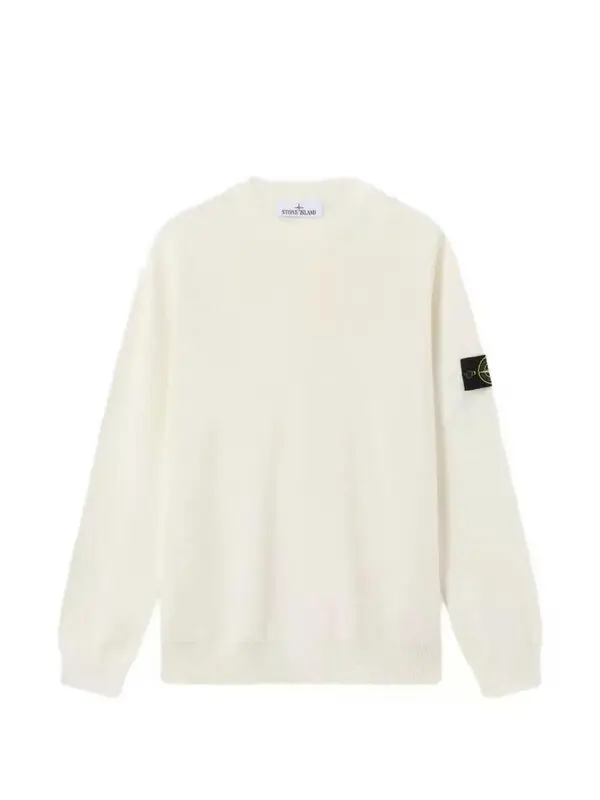 Stone Island 5100029 Micro Stitch Soft Organic Cotton Jumper - Neutrals