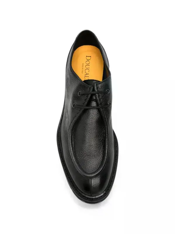 DOUCAL'S Grained Leather Derby Shoes - Black