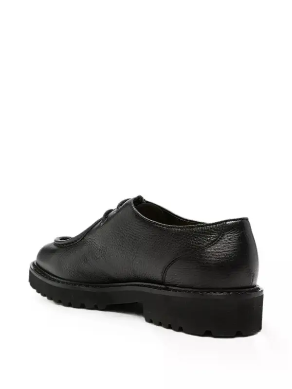 DOUCAL'S Grained Leather Derby Shoes - Black
