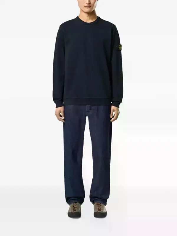 Stone Island 6100034 Malfilé-fleece 'old' Effect Sweatshirt - Blue