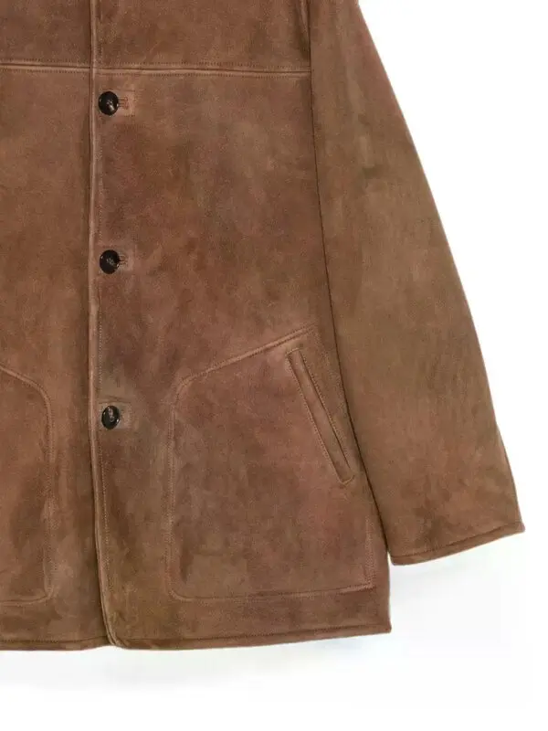 MANZONI 24 Shearling-collar Suede Coat