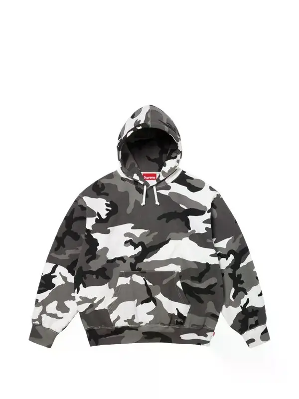 Supreme Camouflage Pattern Logo Appliqué Hoodie