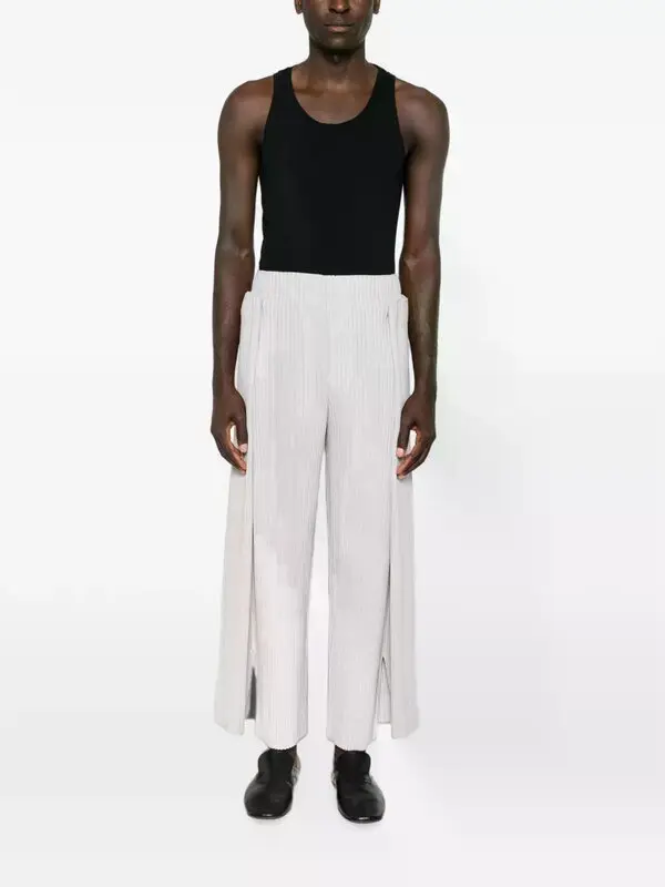 Issey Miyake Motion Blur Pleated Trousers - Grey