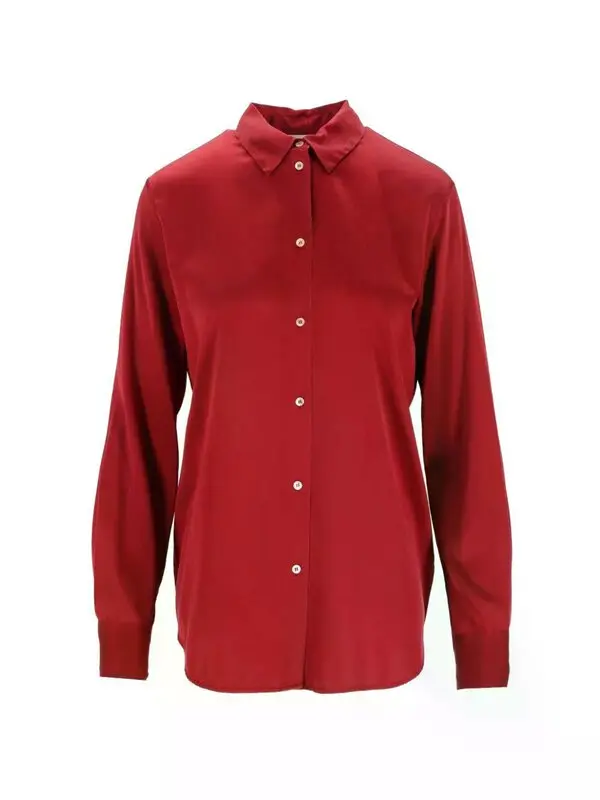 FORTE_FORTE Satin Finish Classic Collar Shirt