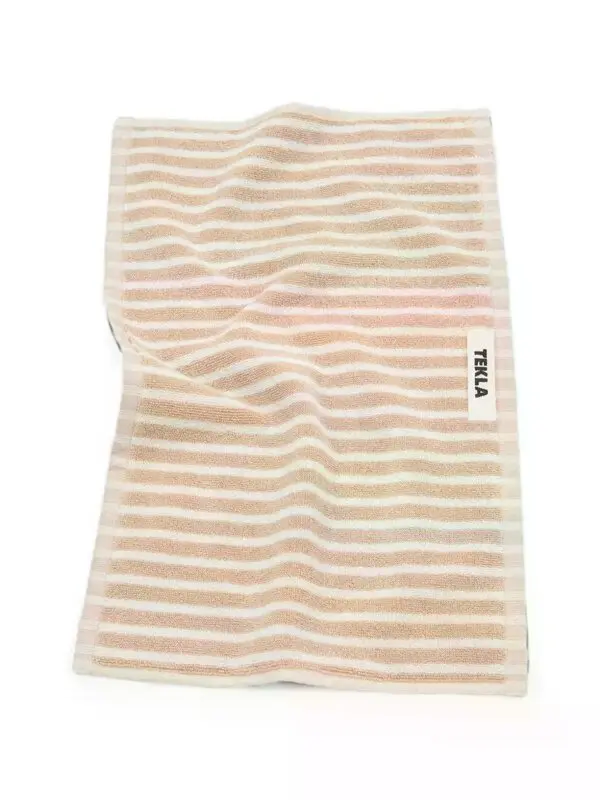 TEKLA Horizontal-stripe Cotton Towel - Neutrals