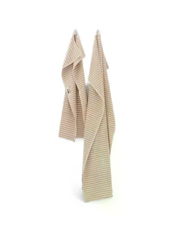 TEKLA Horizontal-stripe Cotton Towel - Neutrals