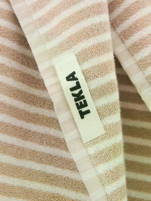 TEKLA Horizontal-stripe Cotton Towel - Neutrals