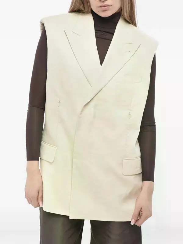 Helmut Lang Double-breasted Padded-shoulder Vest