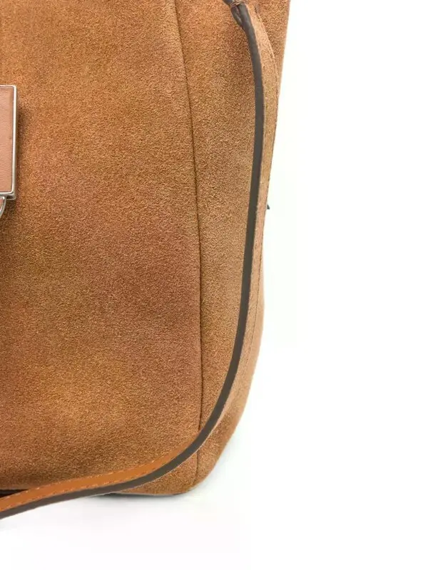 Hogan Logo-plaque Suede Tote Bag