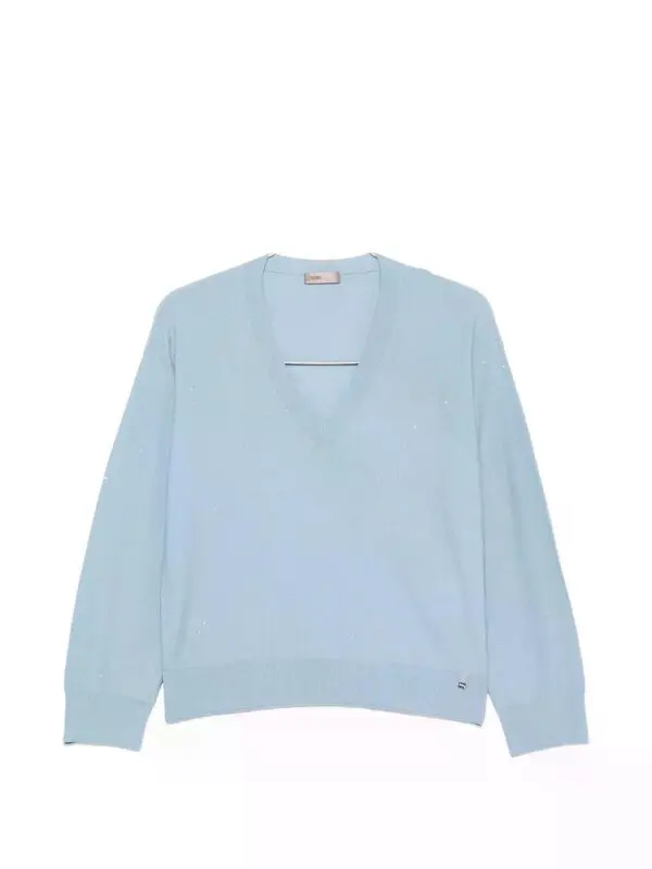 Herno Sequin-embellished V-neck Sweater
