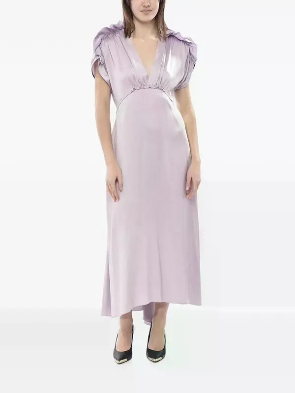 Victoria Beckham Ruffled Satin Midi Dress