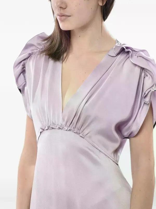 Victoria Beckham Ruffled Satin Midi Dress