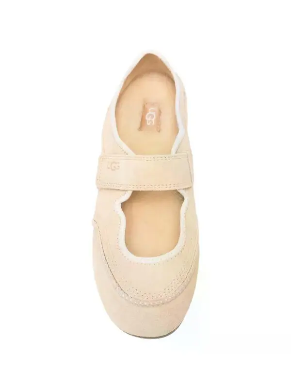 UGG Mary Jane Touch-strap Suede Flats - Neutrals