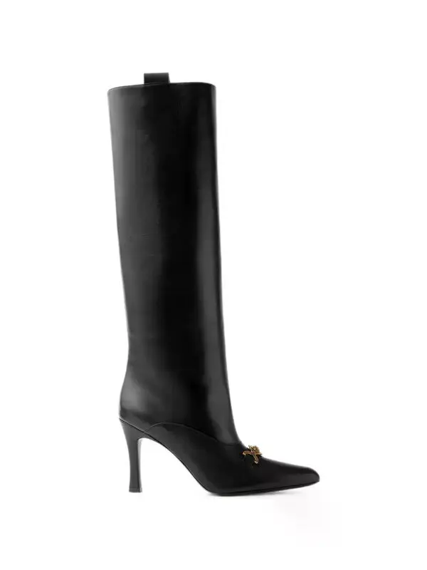 Versace Marisa Leather Boots 90 Mm - Black