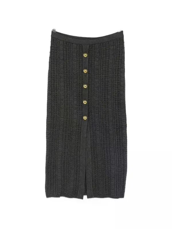 TWINSET Cable-knit Button-front Midi Skirt