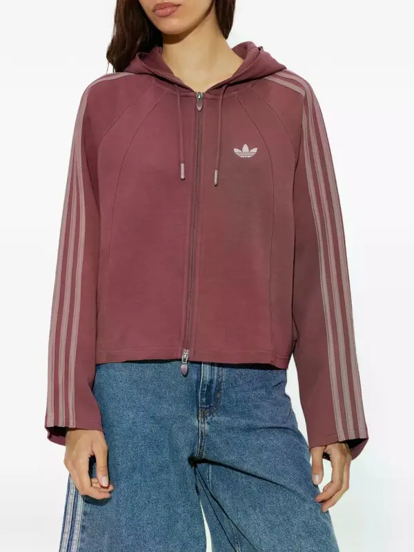 Adidas Logo-embroidered Side-stripe Hoodie