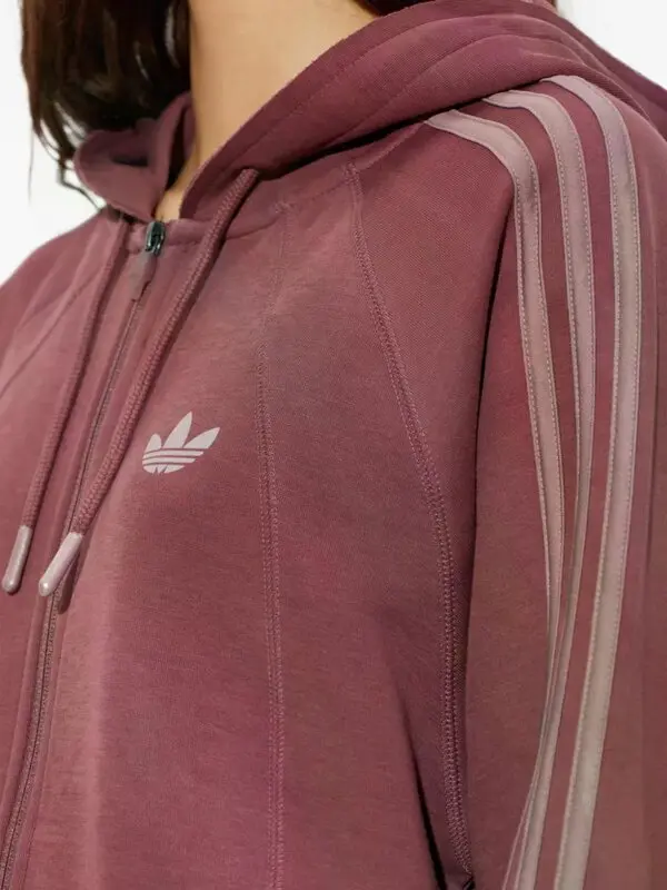Adidas Logo-embroidered Side-stripe Hoodie