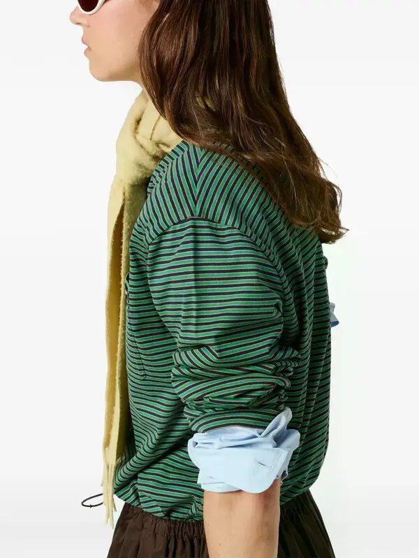 Miu Miu Striped Jersey T-shirt - Green