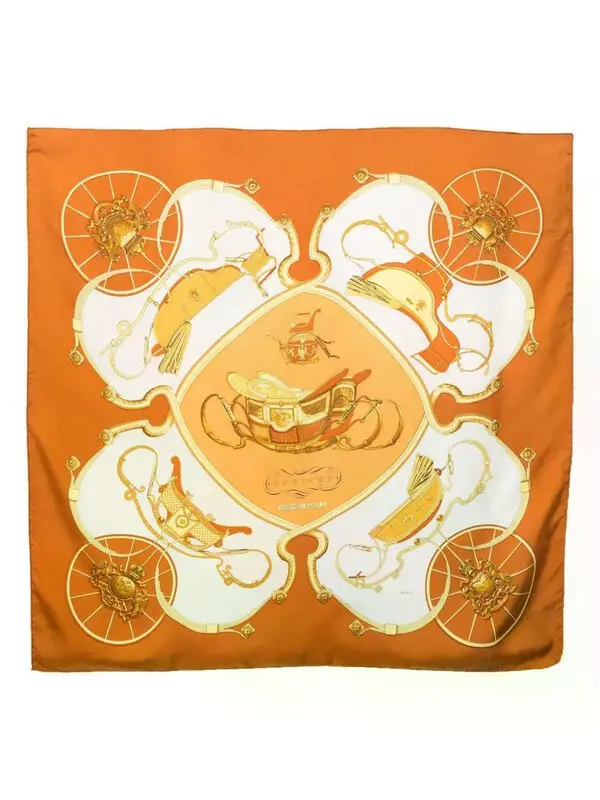 Hermès 1981 Springs P Ledoux Silk Scarf - Orange
