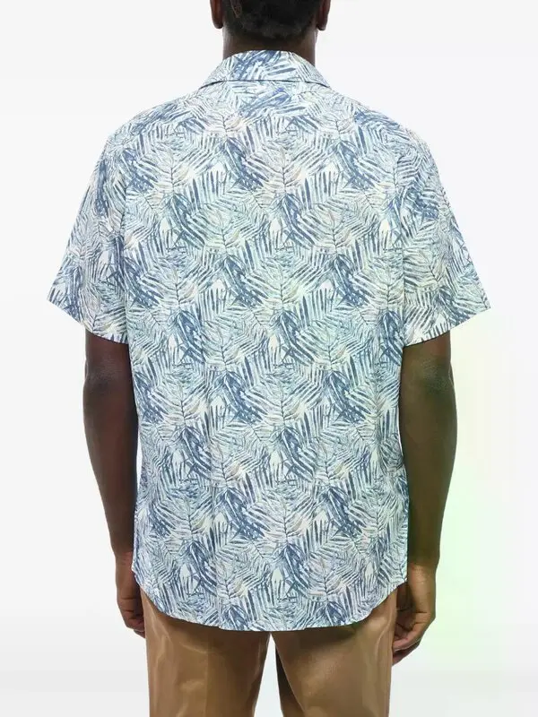 Corneliani Botanical-print Cuban-collar Shirt