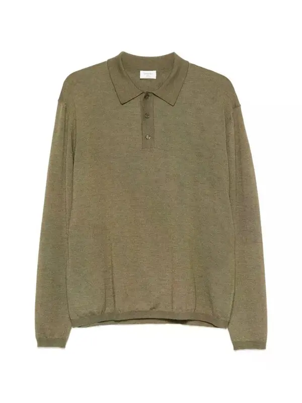 Saint Laurent Long-sleeve Knitted Polo Shirt
