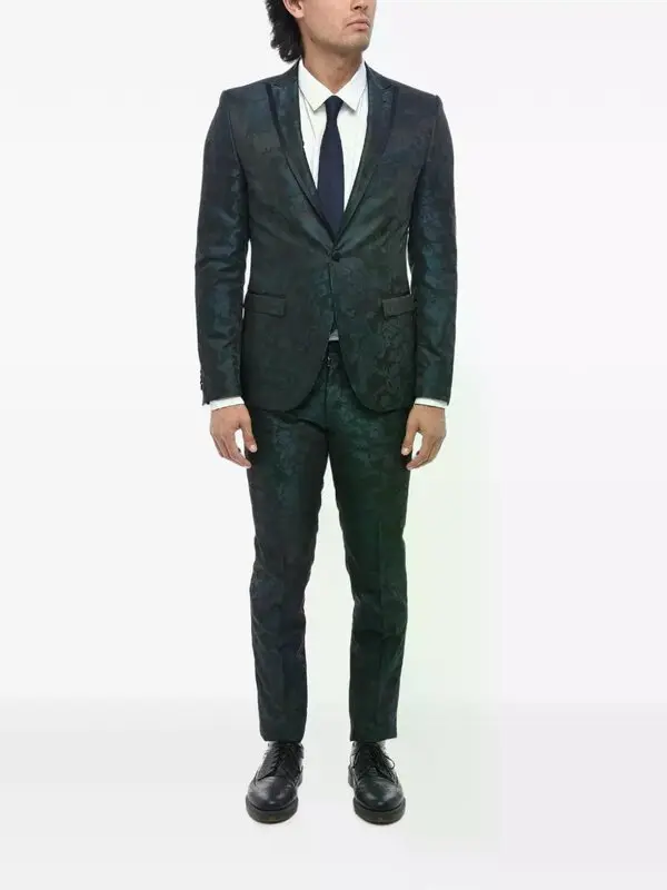 Corneliani Damask-pattern Satin-trim Suit