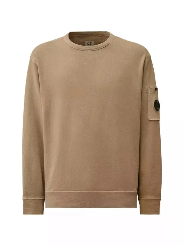 C.P. COMPANY Malfilè-fleece Lens Crewneck Sweatshirt - Neutrals